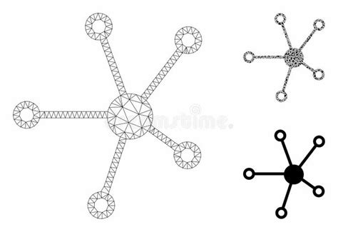 Relations Vector Mesh Wire Frame Model And Triangle Mosaic Icon Stock