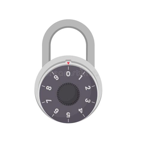 Padlock With Code Number Flat Illustration Clean Icon Design Element On Isolated White