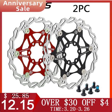 Bucklos 자전거 브레이크 로터 160180203mm Mtb 디스크 브레이크 로터 로드 산악 자전거 브레이크 로터 플로팅 로터 자전거 부품 2 개