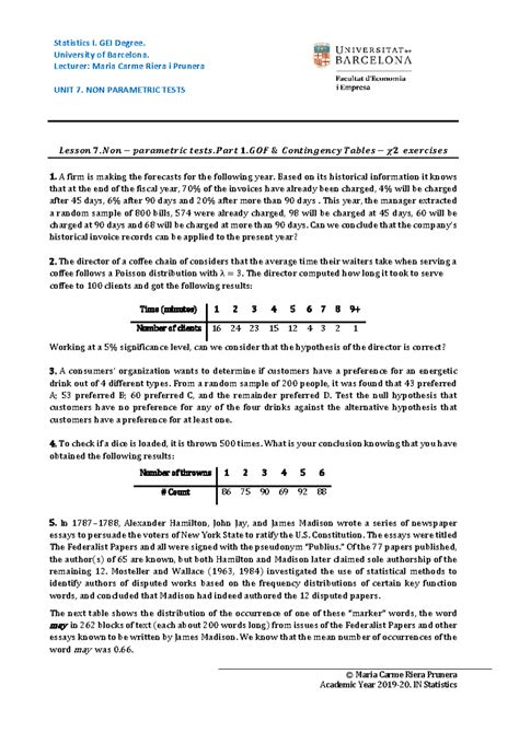 lesson 7 hypothesis testing non parametric chi2 part 1 © maria