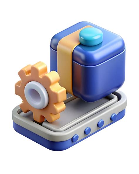 3d Ai Icon With Conveyor Belt Symbol For Manufacturing Optimization Ideal For Vector Designs On