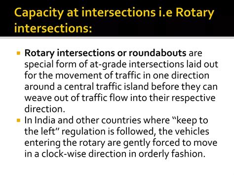 Capacity At Intersection Pptx