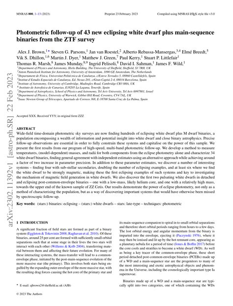 Pdf Photometric Follow Up Of 43 New Eclipsing White Dwarf Plus Main Sequence Binaries From The