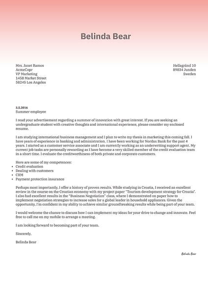 Best Professional Cover Letter Templates Kickresume