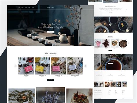 WingTea Tea ECommerce Free Figma Website Design TemplatesJungle