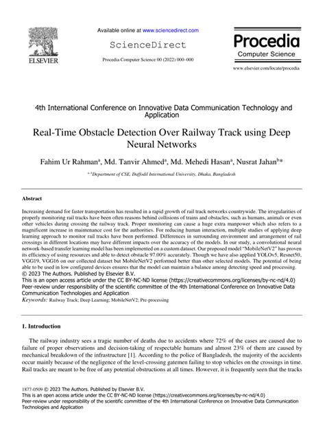 Pdf Real Time Obstacle Detection Over Railway Track Using Deep Neural