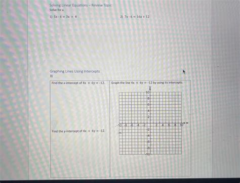 Solved Solving Linear Equations Review Topic Solve For X Chegg