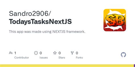Github Sandro2906todaystasksnextjs This App Was Made Using Nextjs Framework