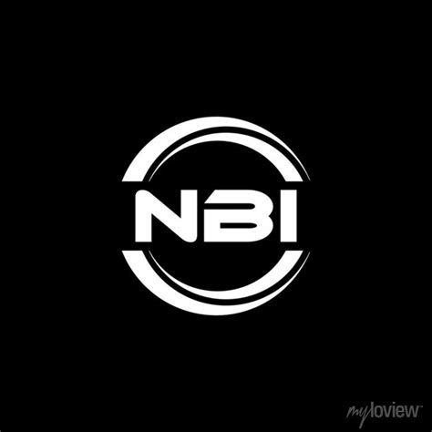 Nbi Letter Logo Design With Black Background In Illustrator Posters