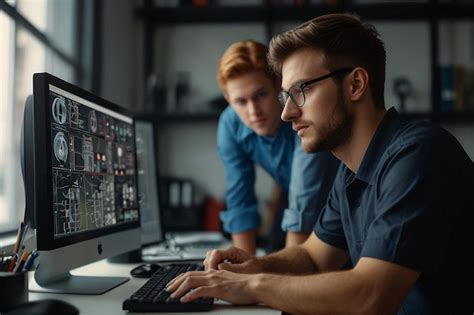 Engineer Working On Desktop Computer Screen Showing Cad Software With