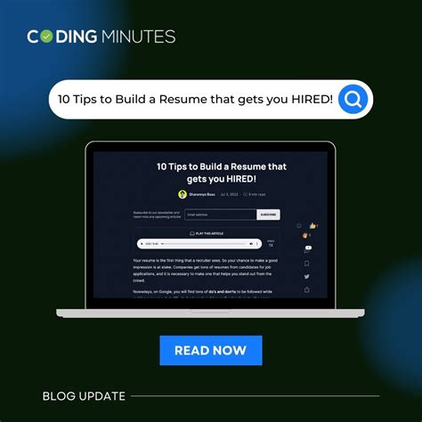 Coding Minutes On Linkedin Codingminutes Resume Coding Blog