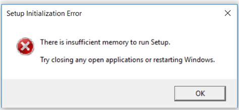 Vb6 Install On Win10 Anniversary Gives Insufficient Memory Stack Overflow