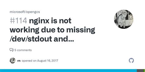 nginx is not working due to missing dev stdout and dev stderr · issue