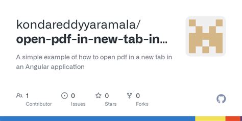 Github Kondareddyyaramala Open Pdf In New Tab In Angular A Simple Example Of How To Open Pdf