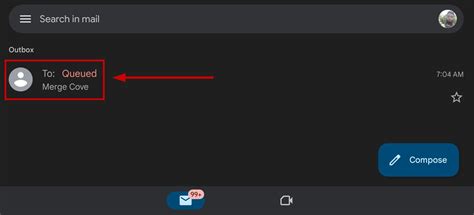 fix gmail not sending email queued in outbox