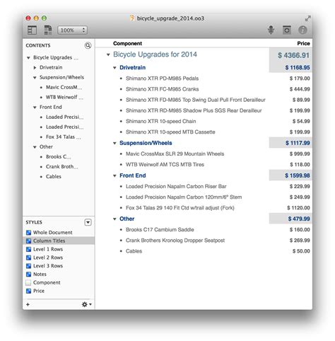 Omnioutliner 4 For Mac User Manual Using The Inspectors