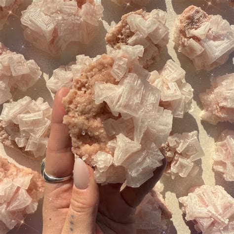 Pink Halite Clusters Rocks With Sass