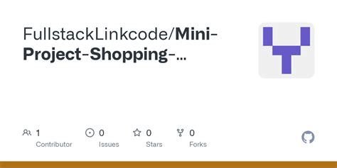 GitHub FullstackLinkcode Mini Project Shopping Application