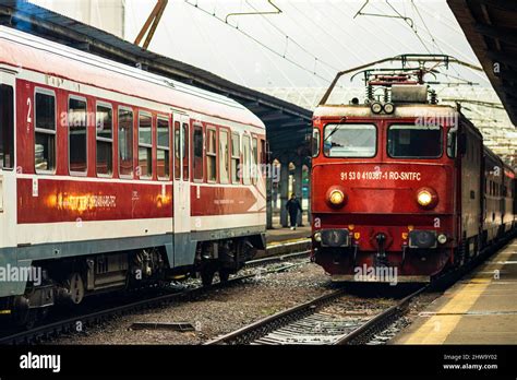 Train In Motion Or At Train Platform At Bucharest North Railway Station Gara De Nord Bucharest