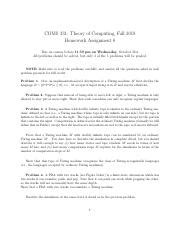 331 HW 8 1 Pdf COMS 331 Theory Of Computing Fall 2018 Homework Assignment 8 Due On Canvas
