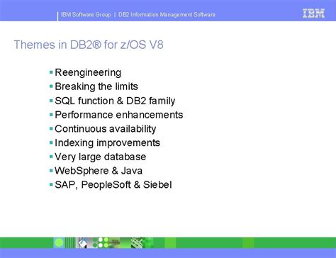 IBM Software Group DB 2 UDB For ZOS