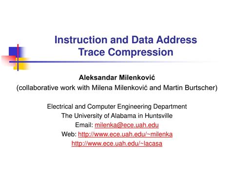 Ppt Instruction And Data Address Trace Compression Powerpoint