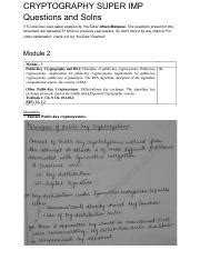 Master Cryptography: Questions & Solutions Explained | Course Hero