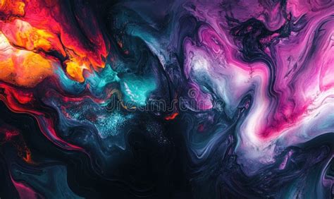 Abstract Fluid Art Vivid Color Swirls In Dynamic Pattern Stock Illustration Illustration Of