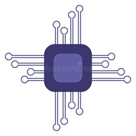 Chip Processor Electronic Stock Vector Illustration Of Connect 256996881