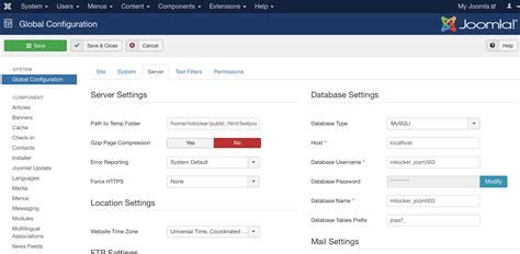 How To Change Database Settings In Joomla