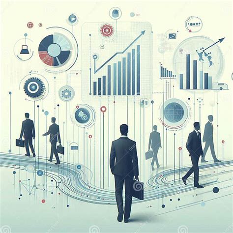 Business Concept Business Management And Data Flow Generate Ai Part 8 Stock Illustration