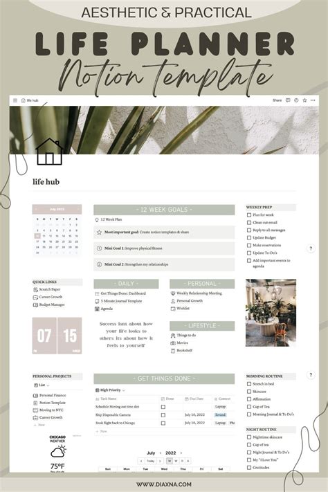 Master Your Life With Ease Explore The Ultimate Aesthetic And Practical Life Hub Notion Template