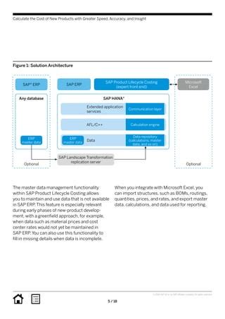 Sap Product Lifecycle Costing Solution In Detail PDF Computing Technology Computing