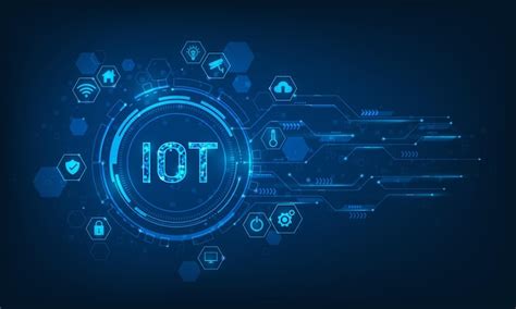 Premium Vector Internet Of Things Technology On Blue Dark IOT Home Automation Concept With