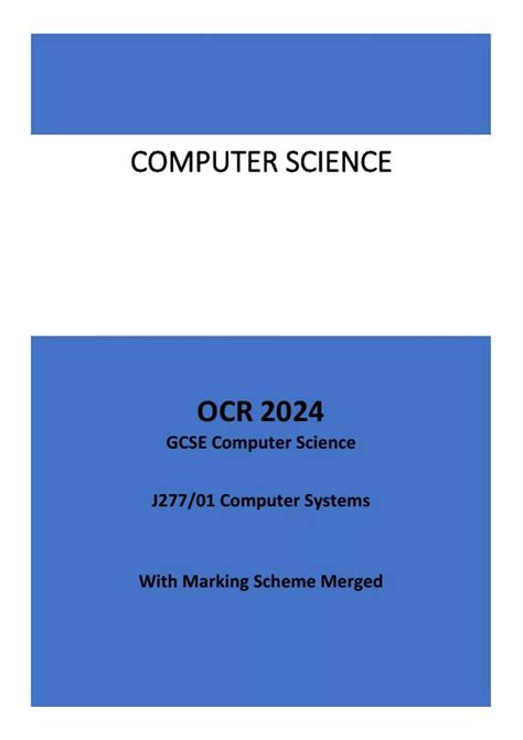 Ocr 2024 Gcse Computer Science J27701 Computer Systems With Marking Scheme Merged Ocr 2024