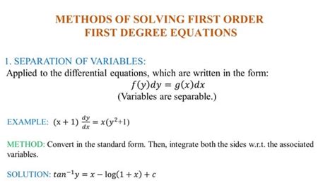 1 Differential Equations First Order Higher Degree Pptx Physics Science