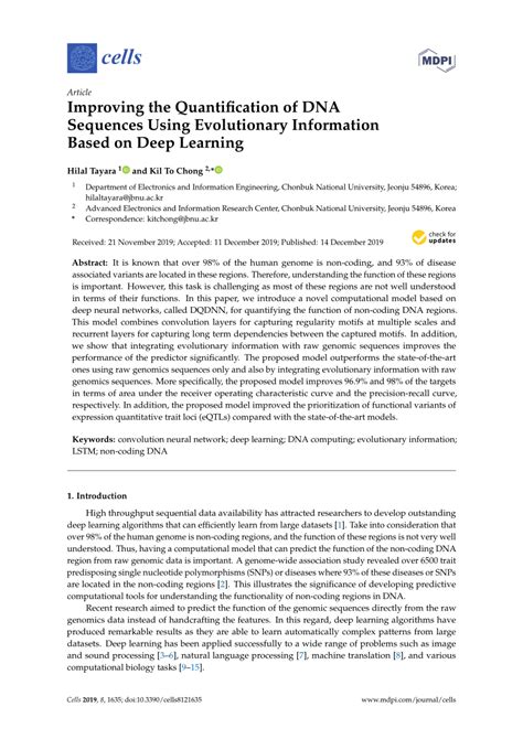 Pdf Improving The Quantification Of Dna Sequences Using Evolutionary