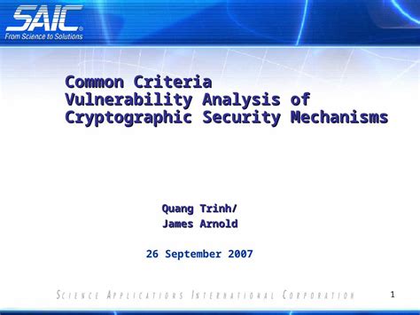 Ppt 1 Common Criteria Vulnerability Analysis Of Cryptographic