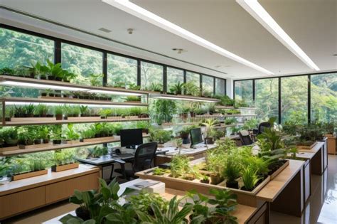 Contemporary Interior Of A Modern Office Building With Sleek And