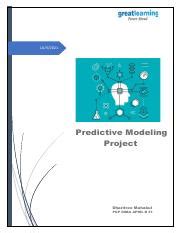 Predictive Modeling Pdf 10 3 2021 Predictive Modeling Project Predictive Modeling Dharitree