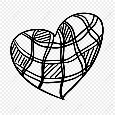 손으로 그린 흑백 낙서 추상 사랑 하트 일러스트검은초안 Png 일러스트 무료 다운로드 Lovepik