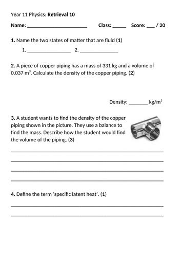 Retrieval Practice Activities Full Set Edexcel 9 1 Gcse Physics