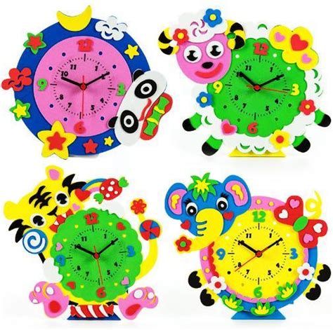 Handmade Material Package Cartoon Fun Clock Digital Clock Educational Toy Eva Clock Toy And