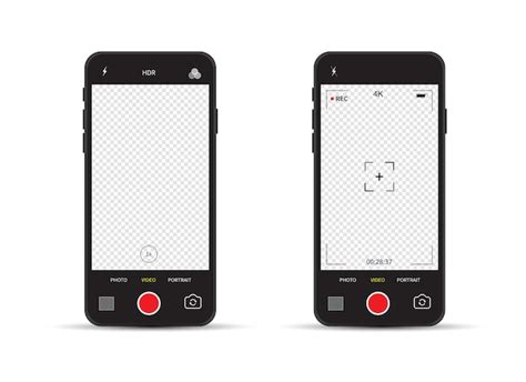 Premium Vector Smartphone With Camera Interface Of Camera Viewfinder