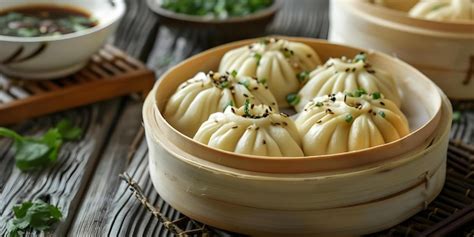 Small Steamed Bun With Filling Concept Steamed Buns Food Photography