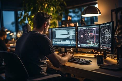 premium ai image a photograph of a developer writing code on a computer