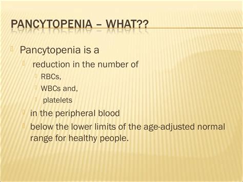 Pancytopenia Approach