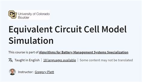 Equivalent Circuit Cell Model Simulation Electronics Electrical Ee