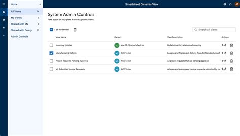 dynamic view system admin controls page smartsheet learning center