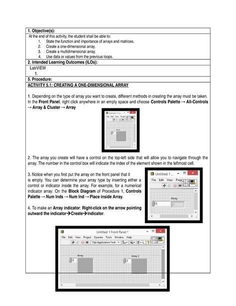 Sa 5 Arrays And Matrices Fundamentals Of Labview Programming Tip